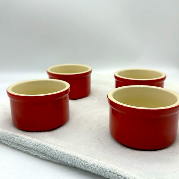 Prepology | Kitchen | Prepology Red Stacking Stoneware Ramekinscustard ...